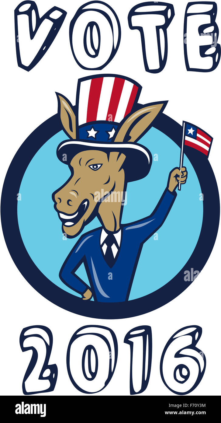 Illustration of a democrat donkey mascot of the democratic grand old ...