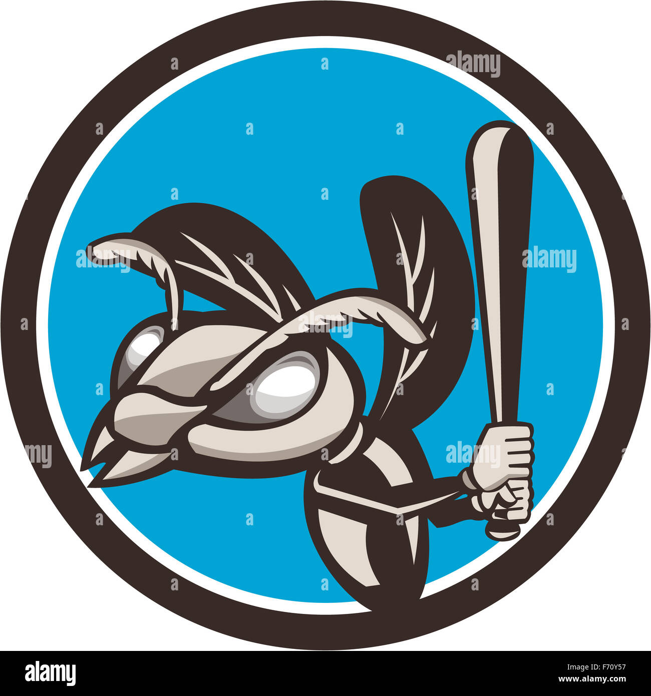 Illustration of a hornet wasp vespa crabro baseball player batting set ...