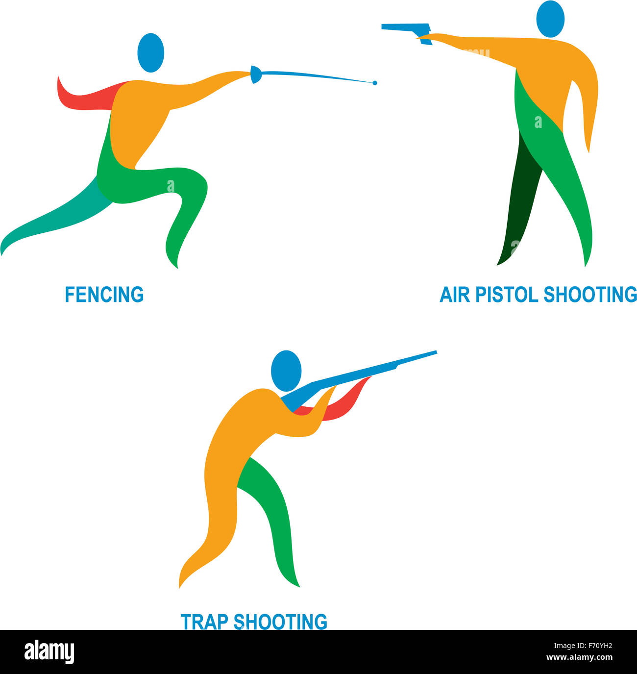 Icon illustration of an athlete sportsperson playing shooting, air ...