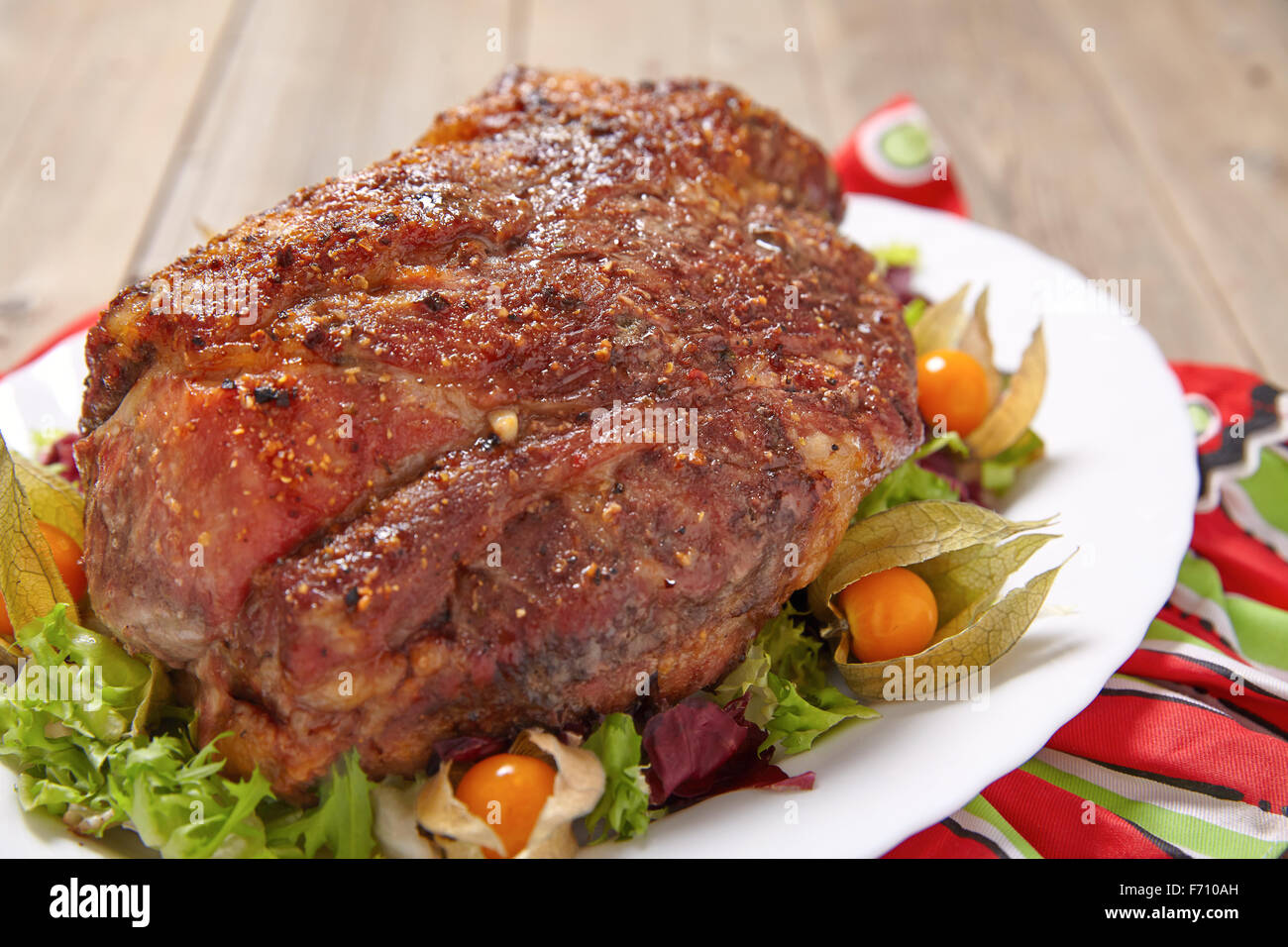 Roasted pork meat herbs hi-res stock photography and images - Alamy