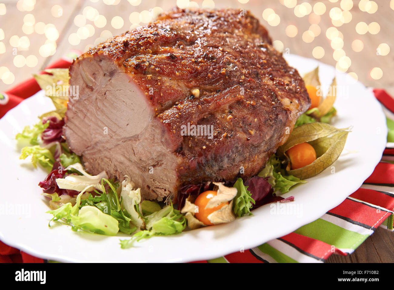 Roasted pork neck Stock Photo - Alamy