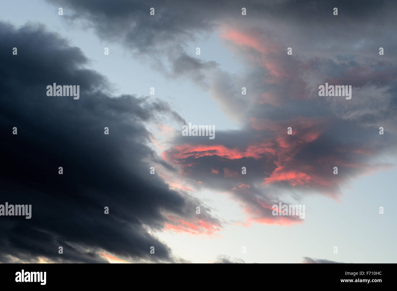 colourful dawn sky and thunder clouds Stock Photo - Alamy