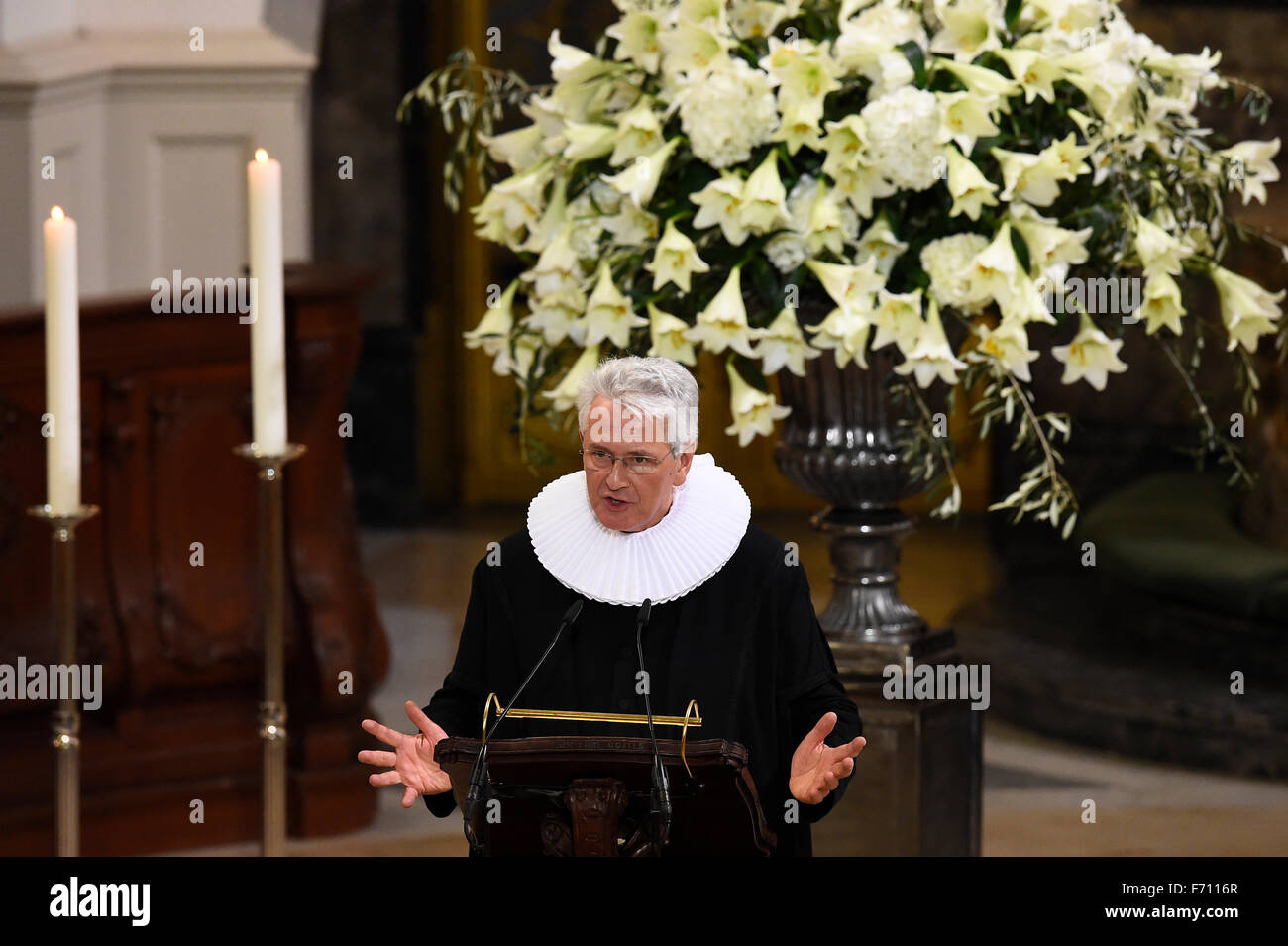 Hamburg. 23rd Nov, 2015. German pastor Alexander Roeder speaks during ...