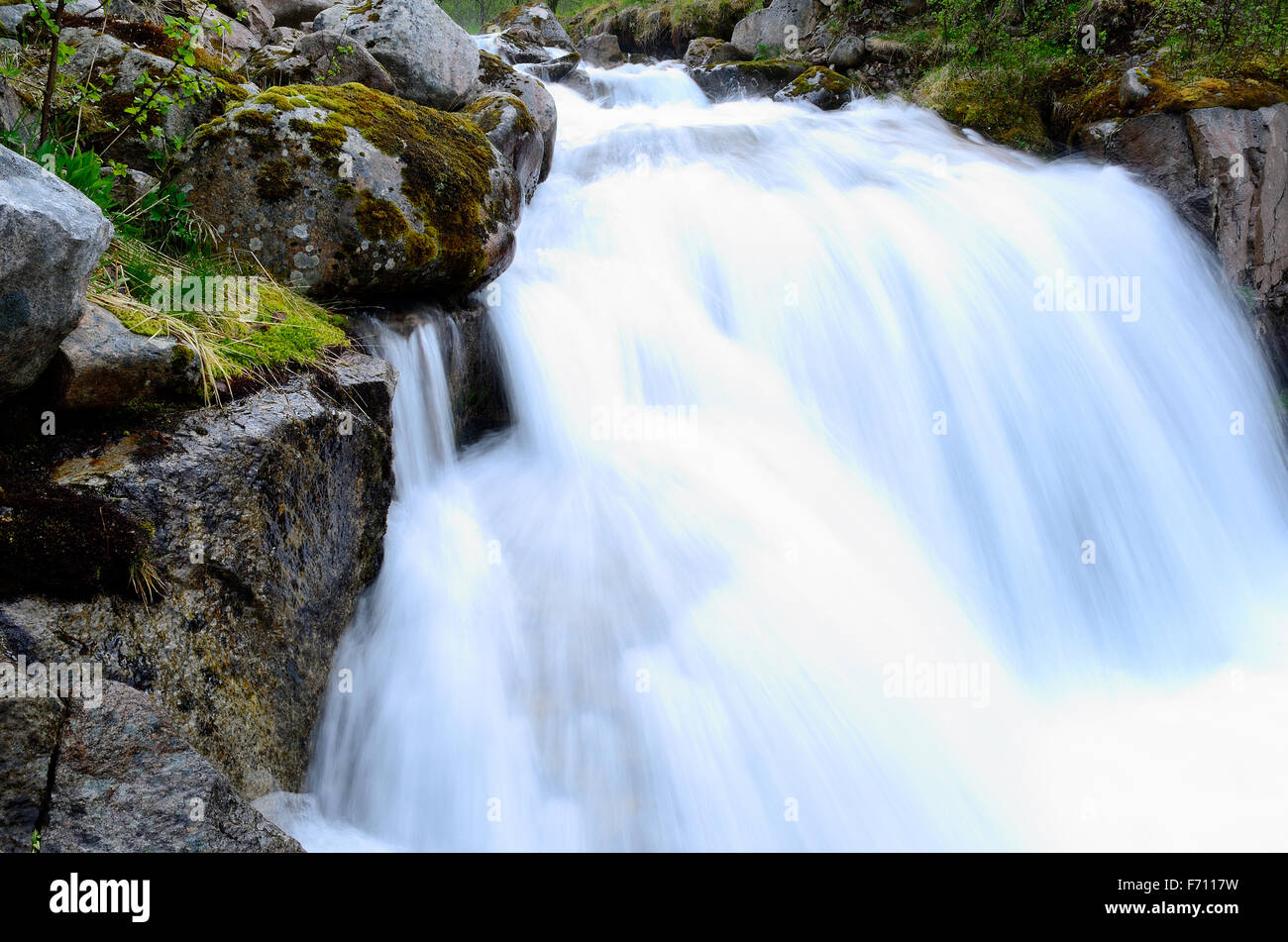 majestic blue waterfall in northern nature Stock Photo - Alamy