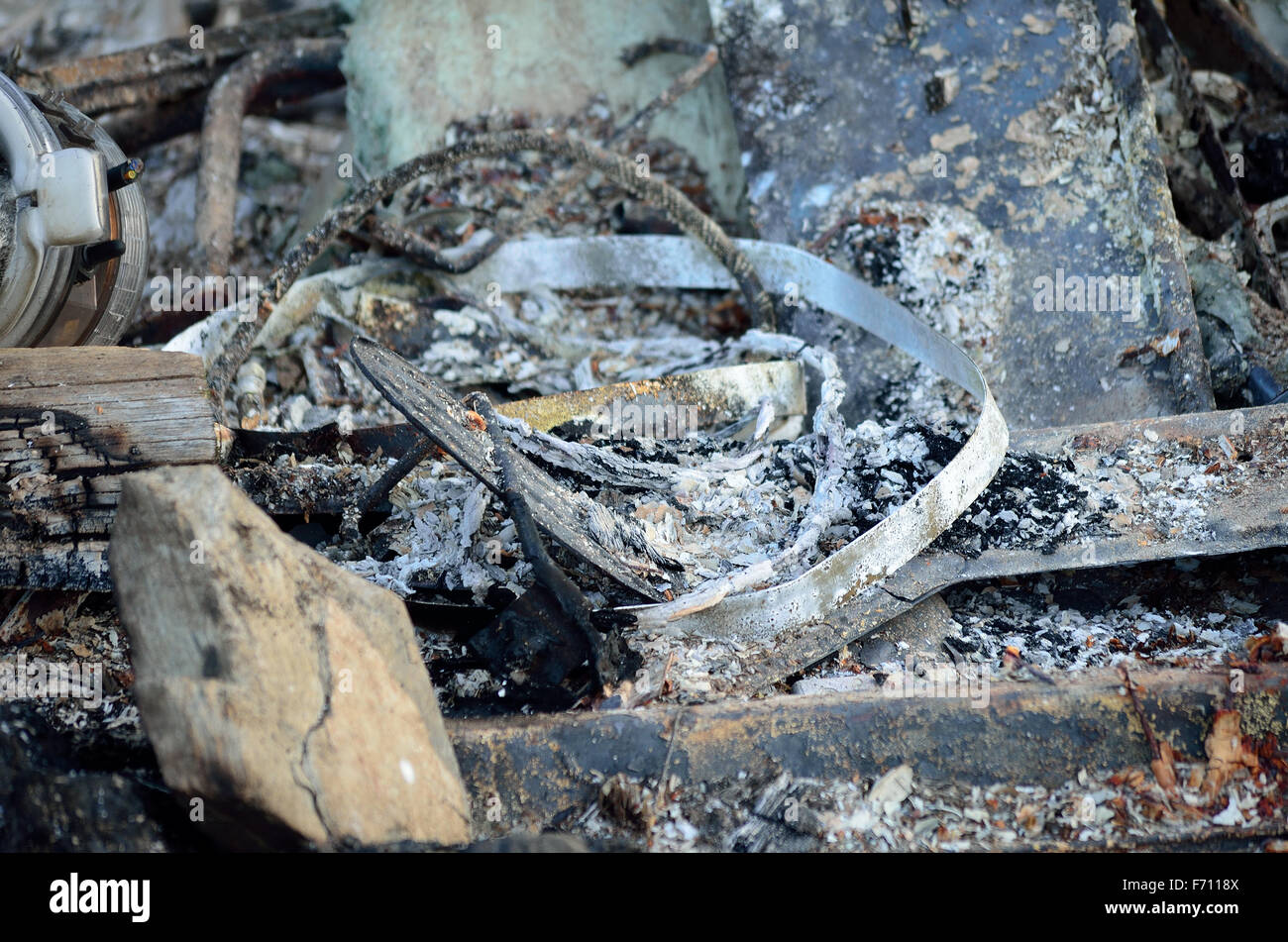 burnt metal on fire with ash and coal macro photo Stock Photo - Alamy