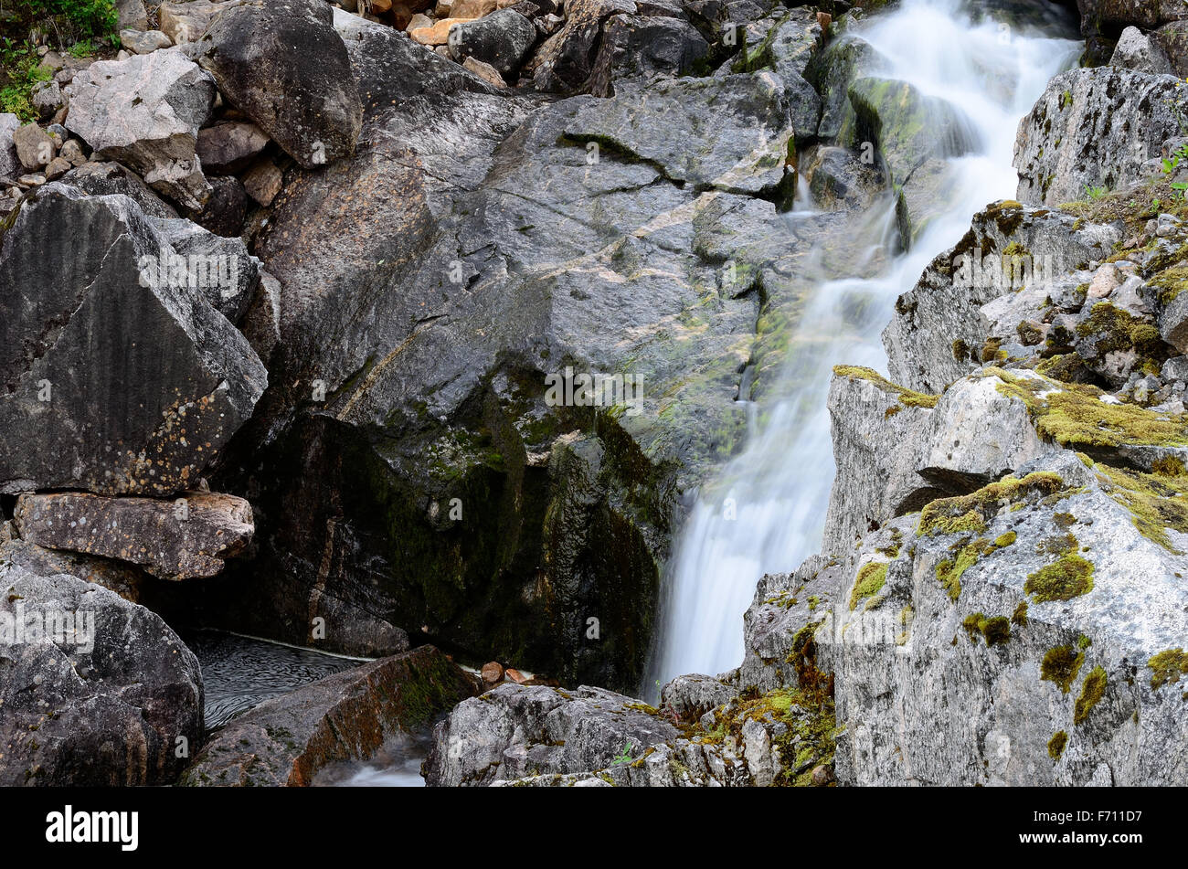 majestic small fresh water stream on mountain in summer Stock Photo - Alamy