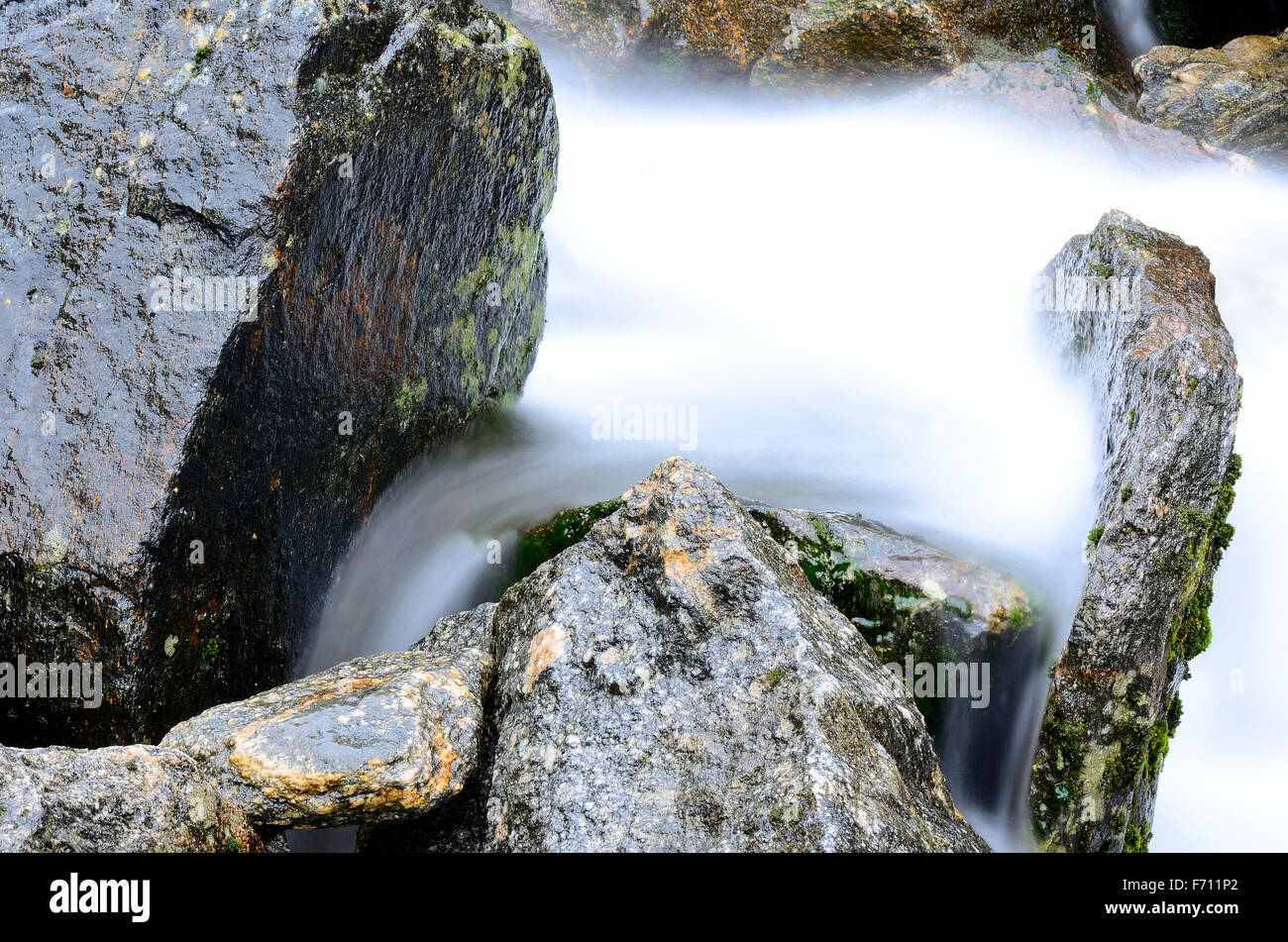 beautiful serene fresh water mountain stream in summer nature Stock ...