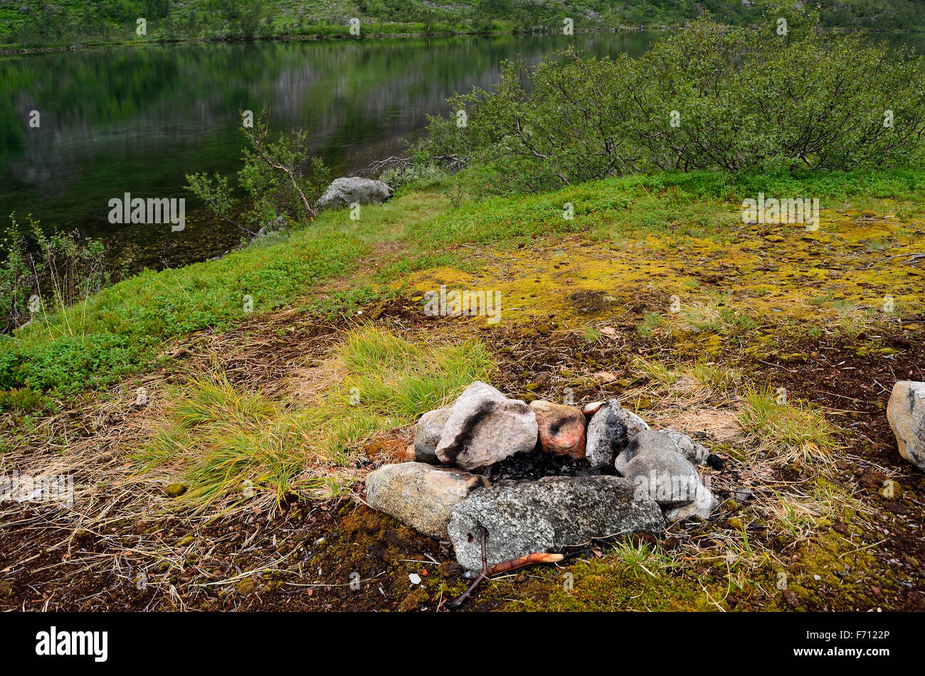 stone camp fire formation on summer mountain Stock Photo - Alamy
