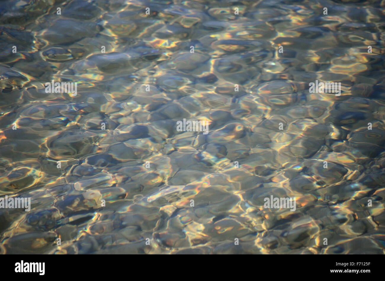 sunshine reflection on water surface and bottom in summer Stock Photo ...