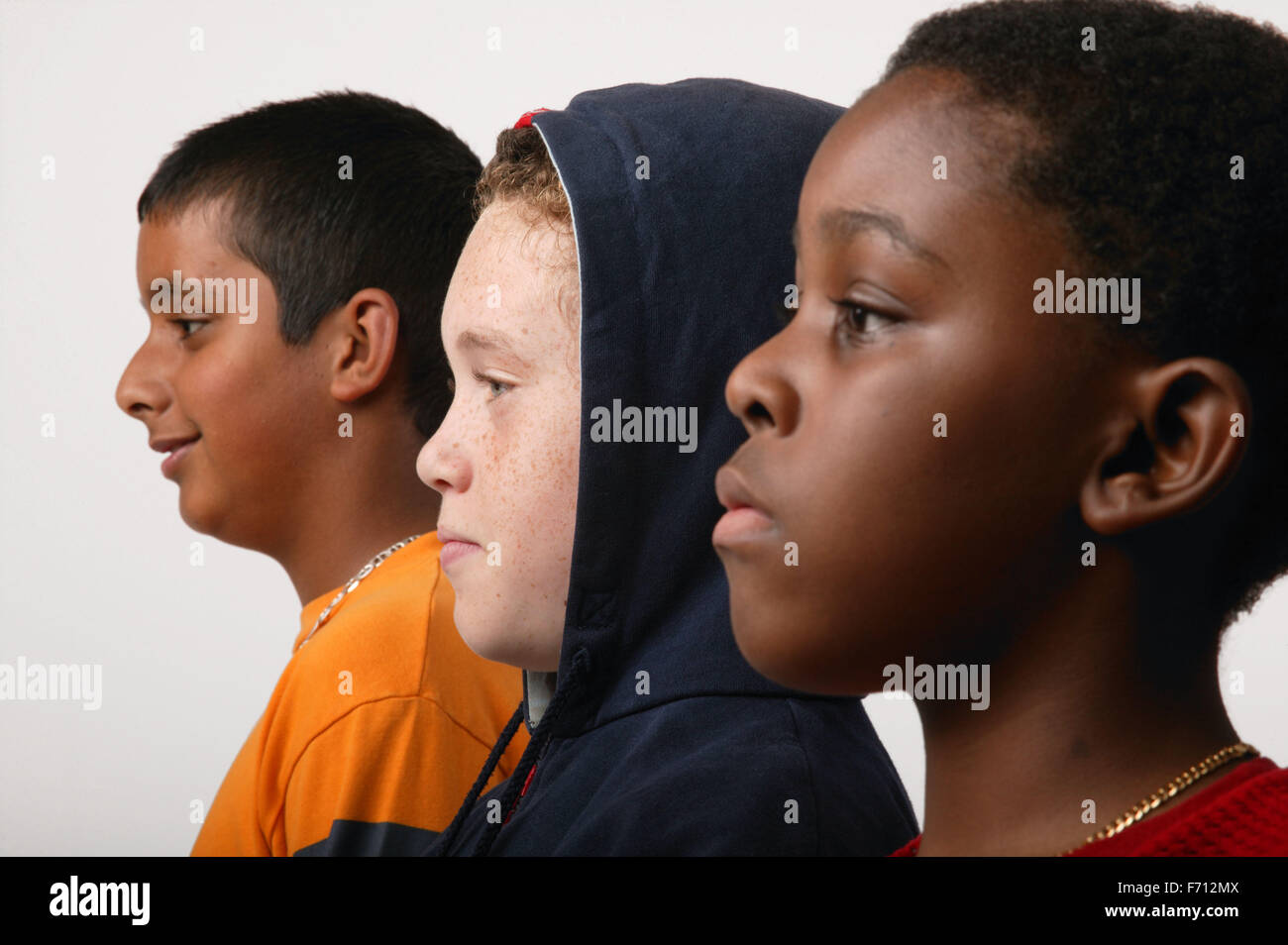 Group portrait of three young boys Stock Photo - Alamy