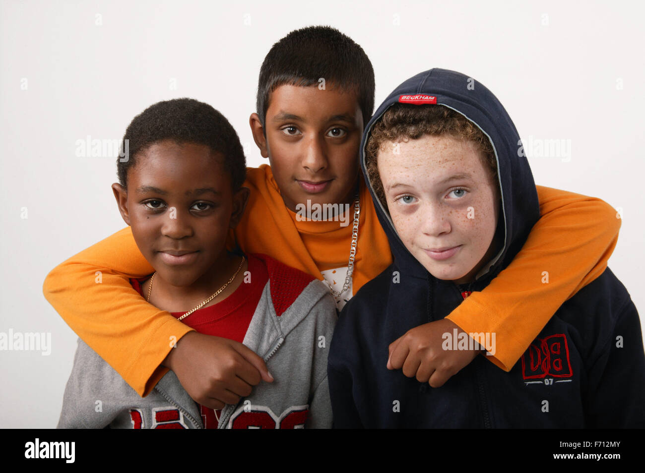 Group portrait of three young boys Stock Photo - Alamy