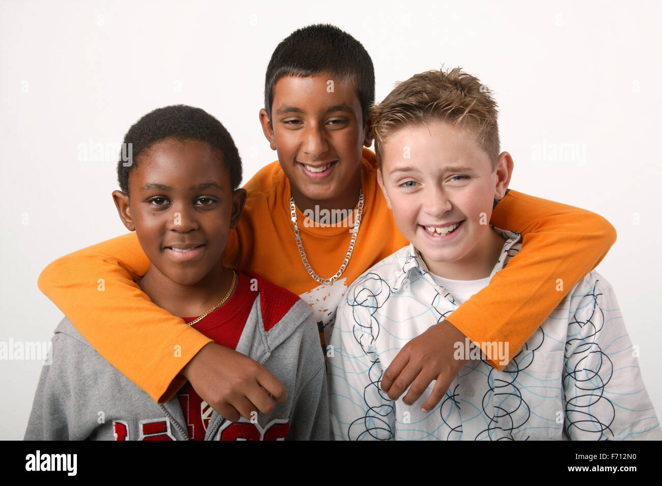 Group portrait of three young boys Stock Photo - Alamy