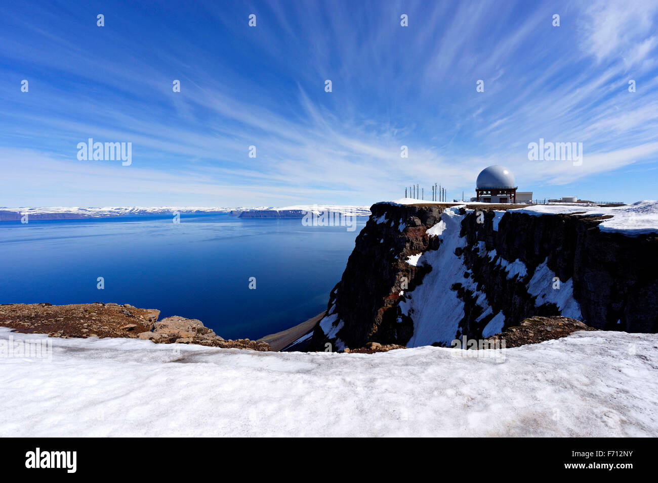 View looking north of Radar Station from the summit of Bolafjall in ...