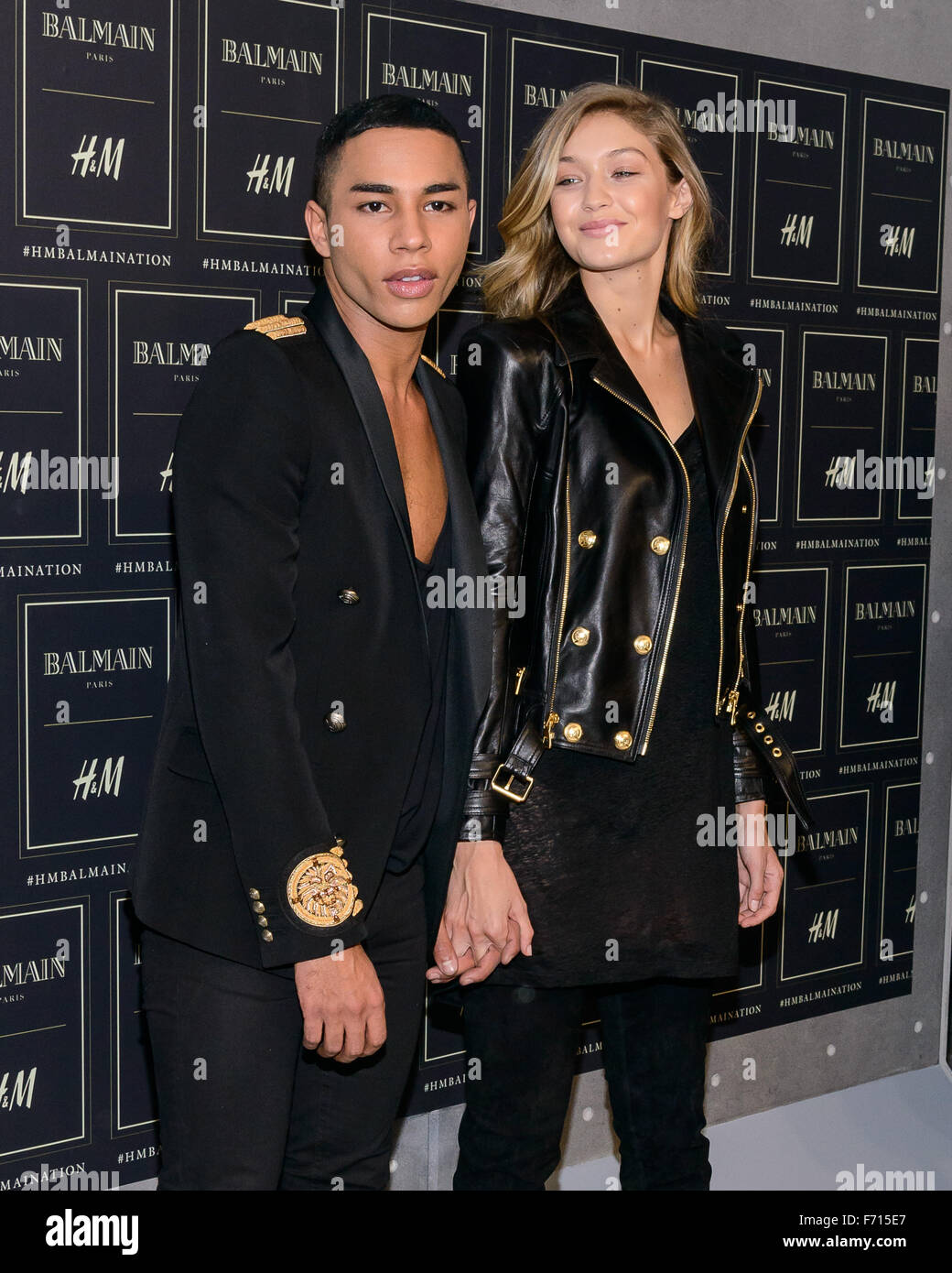 Red carpet arrivals at the Balmain x H&M collection launch Featuring ...
