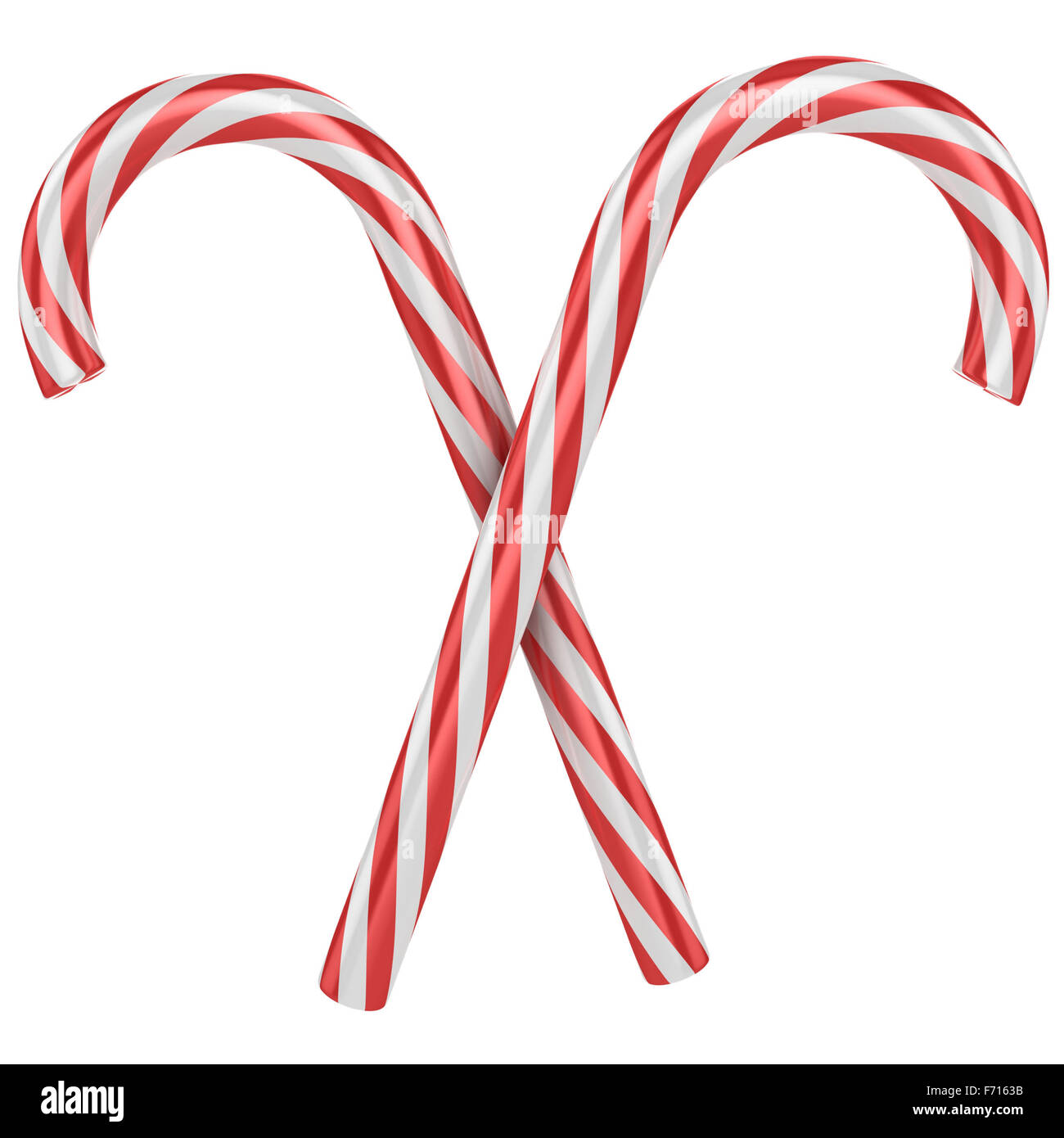 two candy canes isolated on a white background Stock Photo - Alamy