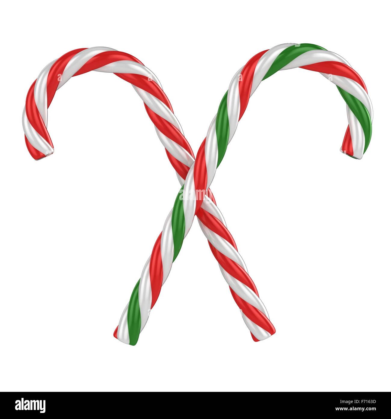 two candy canes isolated on a white background Stock Photo - Alamy