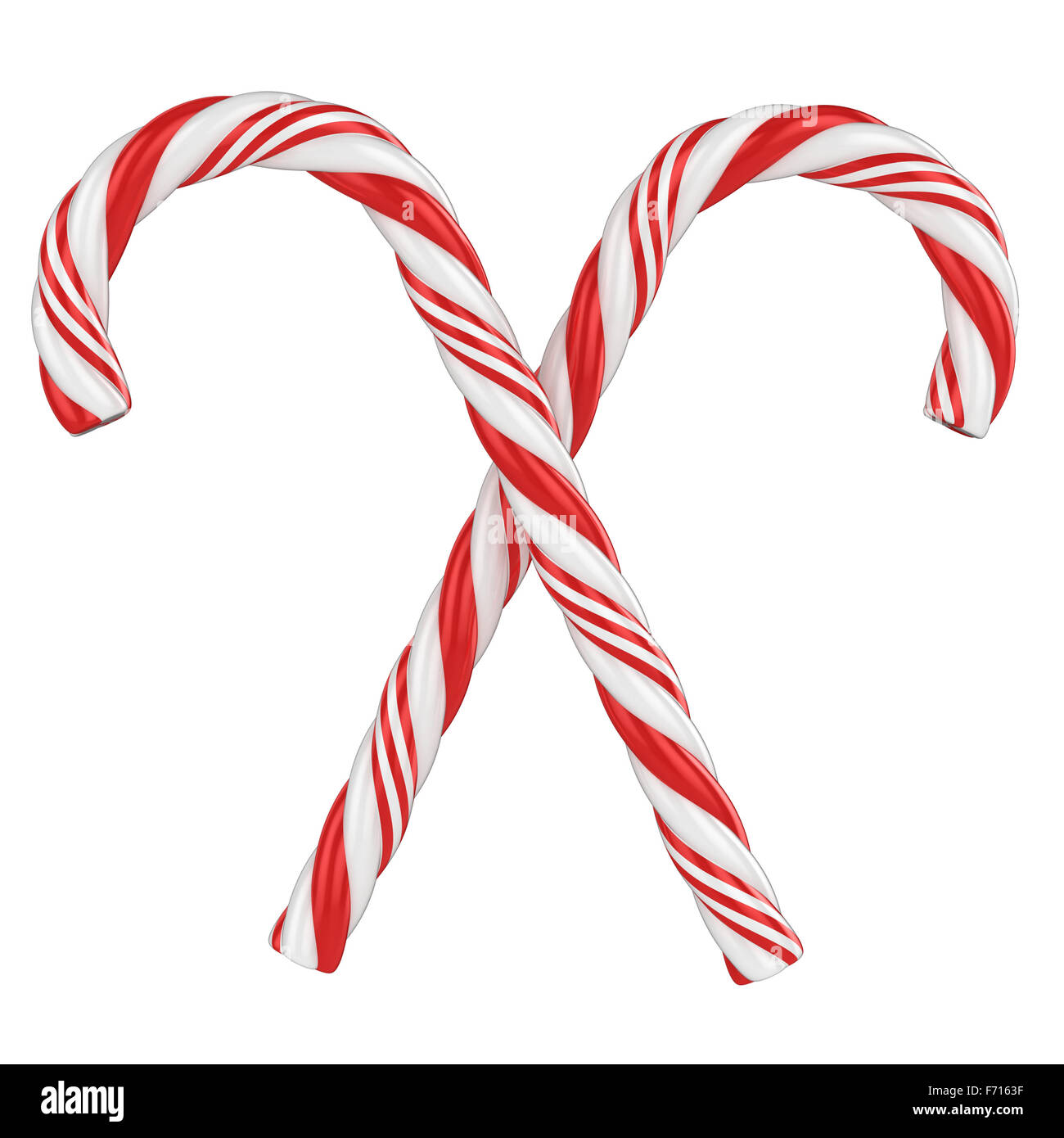 two candy canes isolated on a white background Stock Photo - Alamy