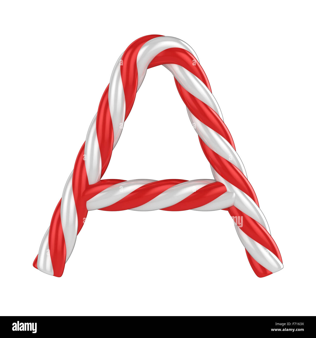 christmas candy cane font - letter A Stock Photo - Alamy