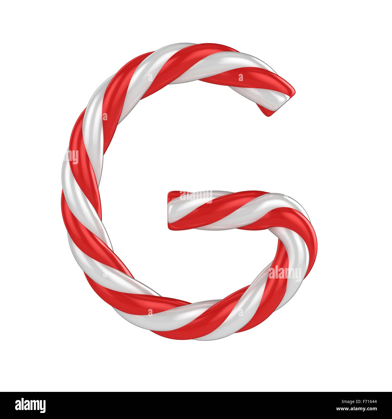 christmas candy cane font - letter G Stock Photo - Alamy