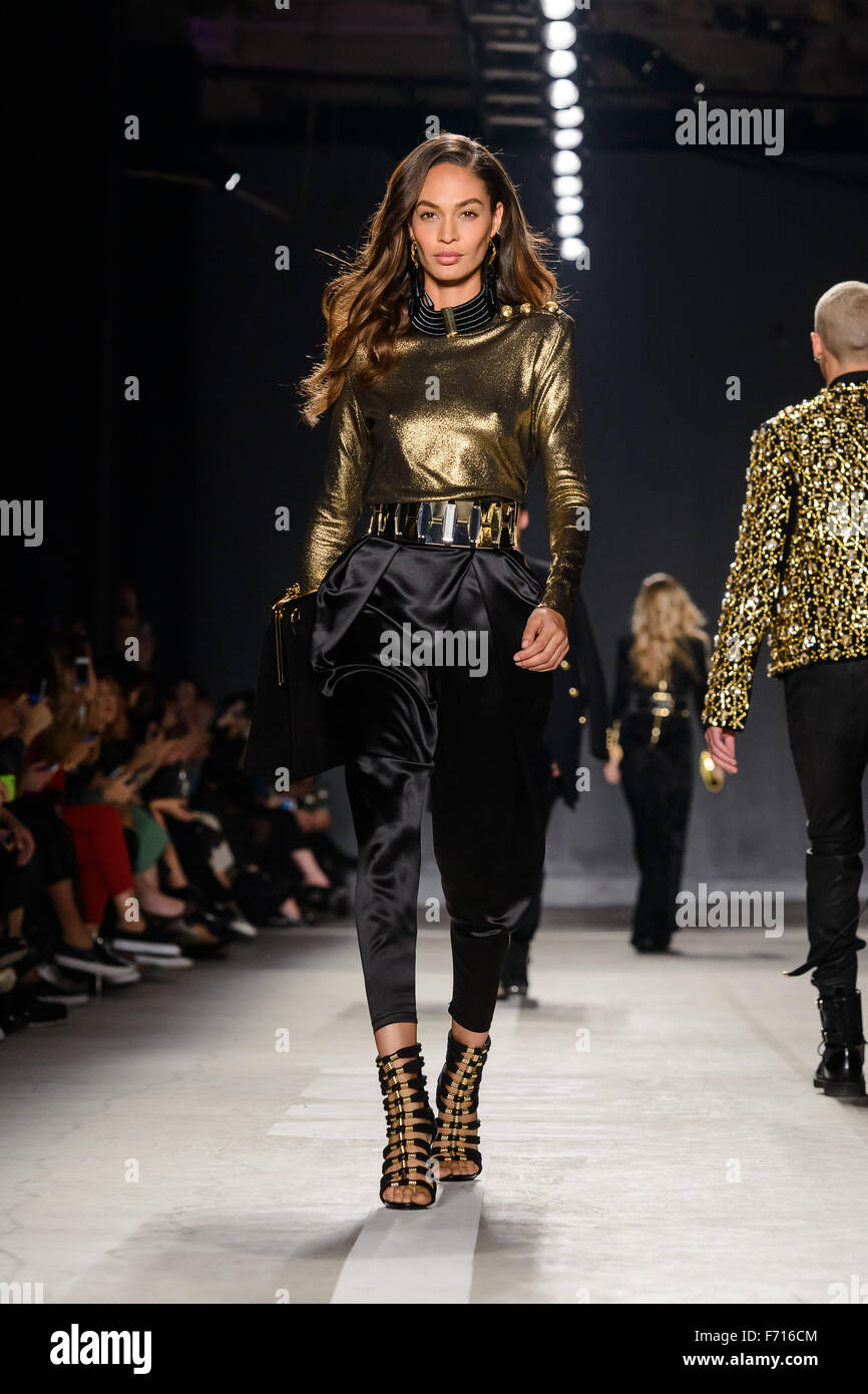 The BALMAIN X H&M Collection Launch at 23 Wall Street - Runway and ...