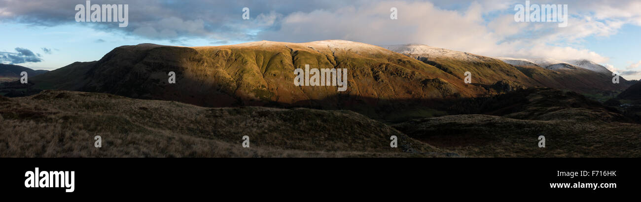 A panoramic of the Helvellyn range from high rigg Stock Photo - Alamy