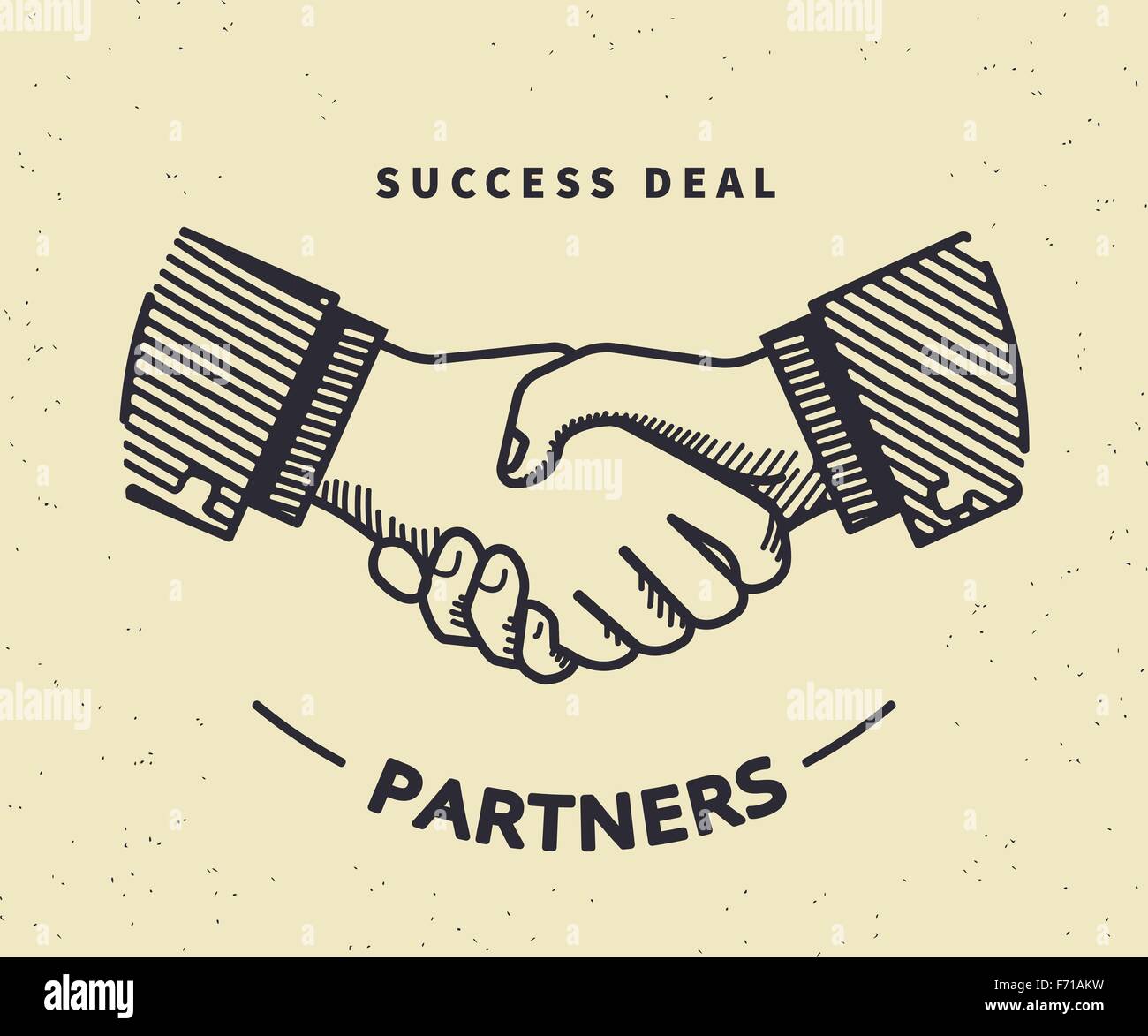 Hand shake illustration vintage hi-res stock photography and images - Alamy