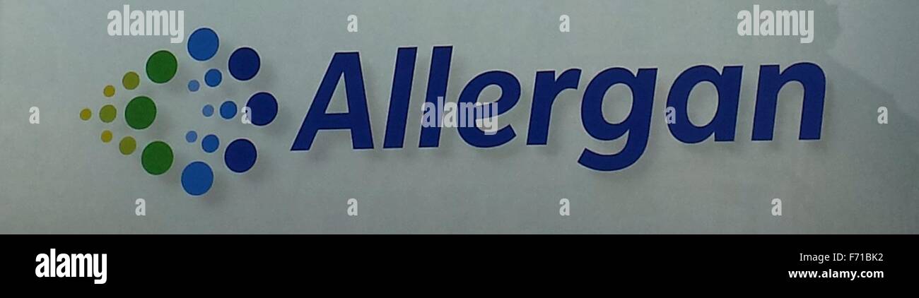 Allergan logo at the German branch in Frankfurt am Main, taken on 23 ...