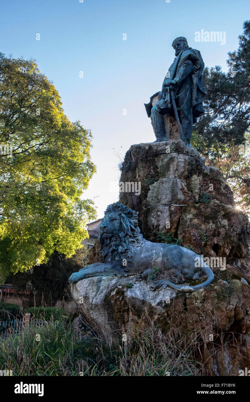 Venice, Castello. Bronze Monument to Giuseppe Garibaldi in the Viale ...