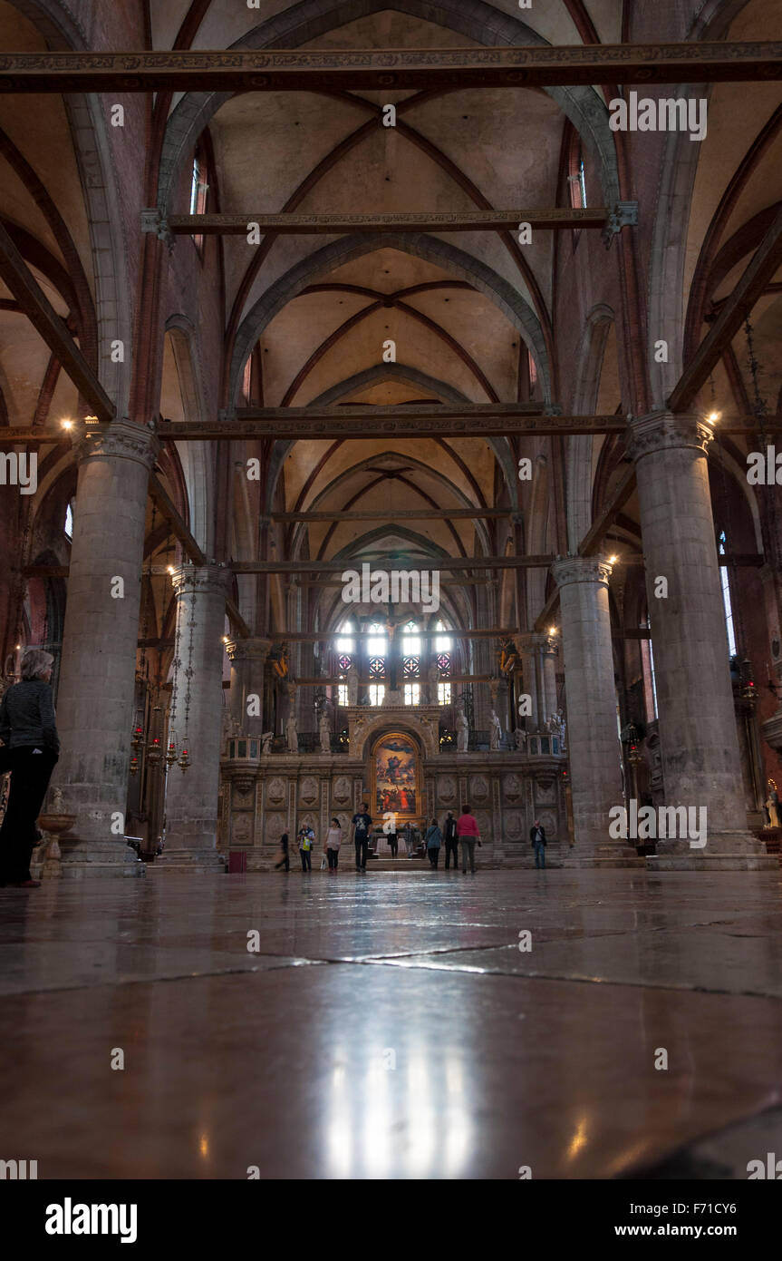 Basilica Santa Maria Gloriosa dei Frari church in Venice, Italy Stock ...