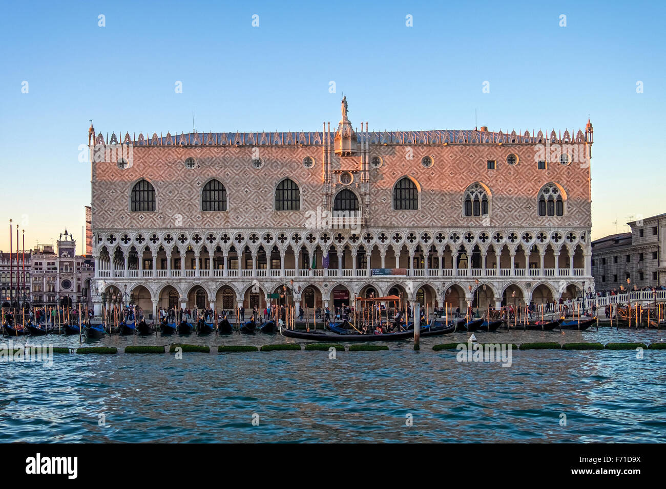 Italy, Venice, Exterior of Doges Palace, Palazzo Ducale. Facade, Gothic ...