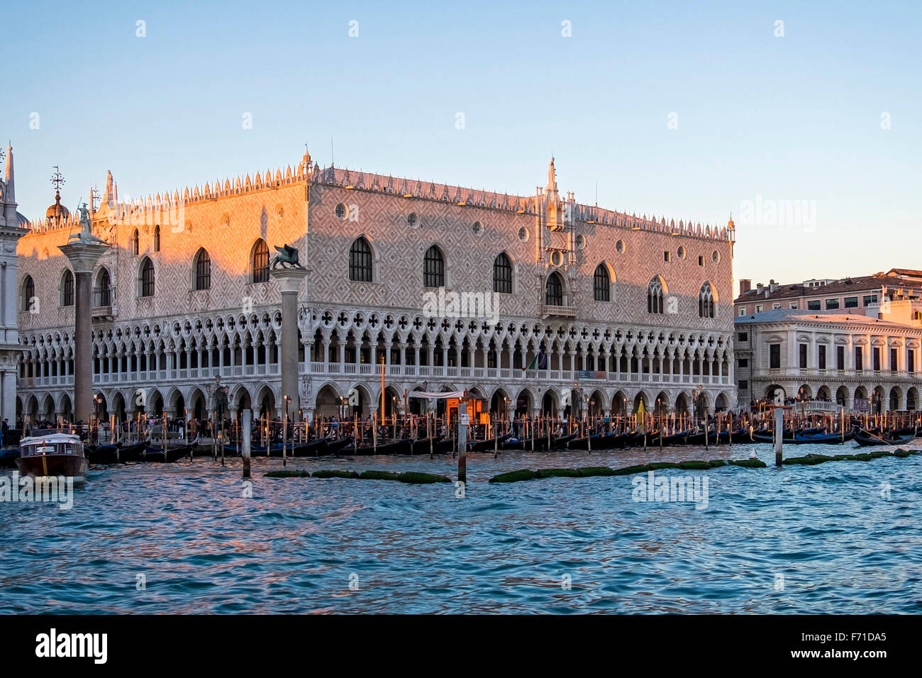 Italy, Venice, Exterior of Doges Palace, Palazzo Ducale. Facade, Gothic ...