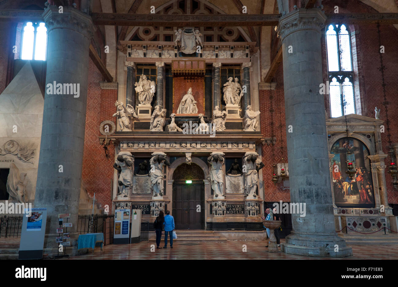 Basilica Santa Maria Gloriosa dei Frari church in Venice, Italy Stock ...