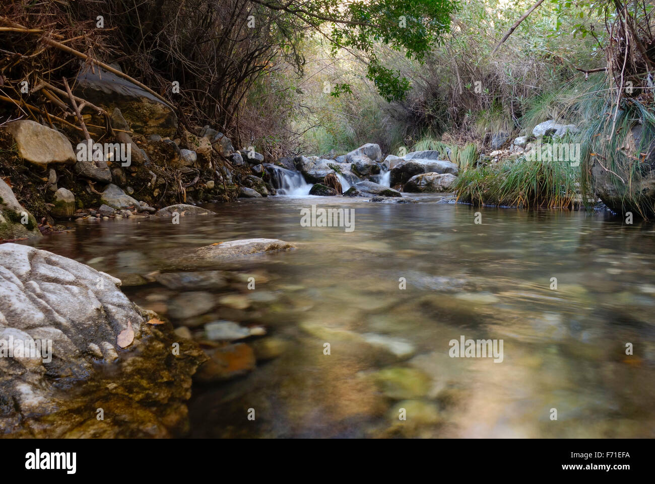Rocky mountain stream in Barranco blanco, Coin, Andalusia, Spain Stock ...