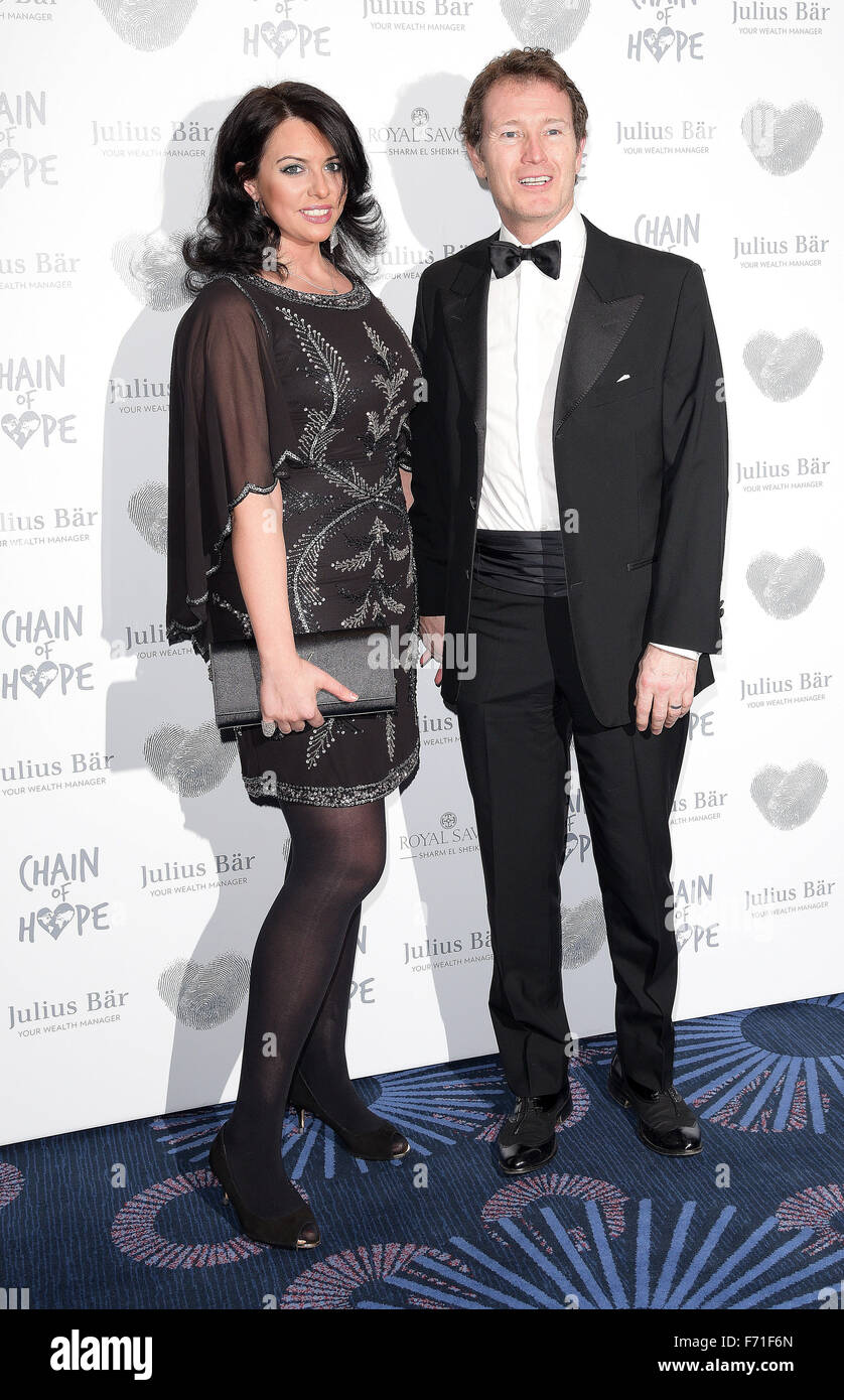 London, UK. Nick Moran and guest at The Chain Of Hope Ball at Grosvenor ...