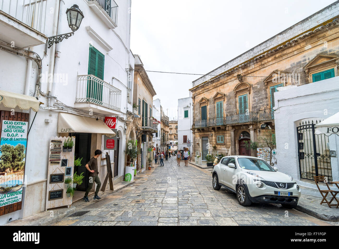 typical white street in Ostuni, Italy Stock Photo - Alamy