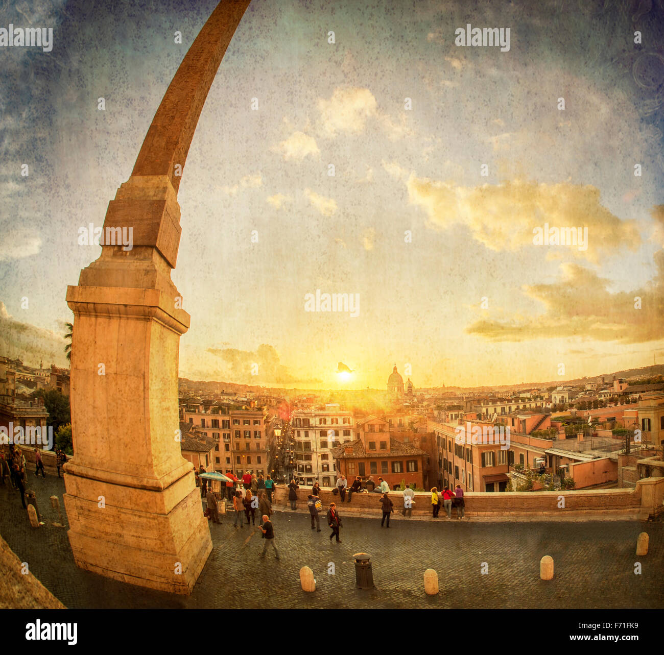 The top of the Spanish Steps in Rome, Italy Stock Photo - Alamy