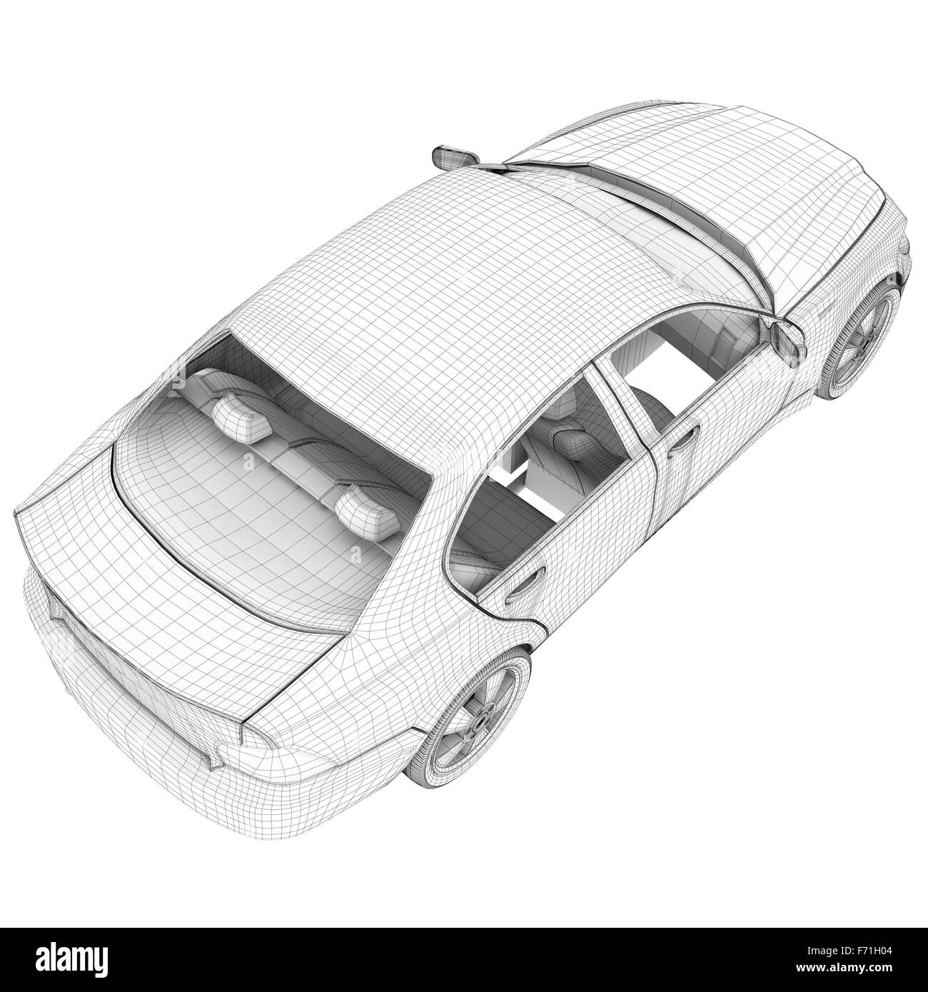 Top view modern car Black and White Stock Photos & Images - Alamy