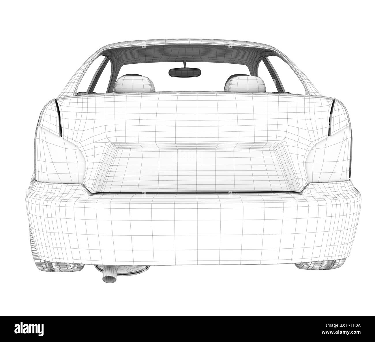 Car on white, back view Stock Photo - Alamy