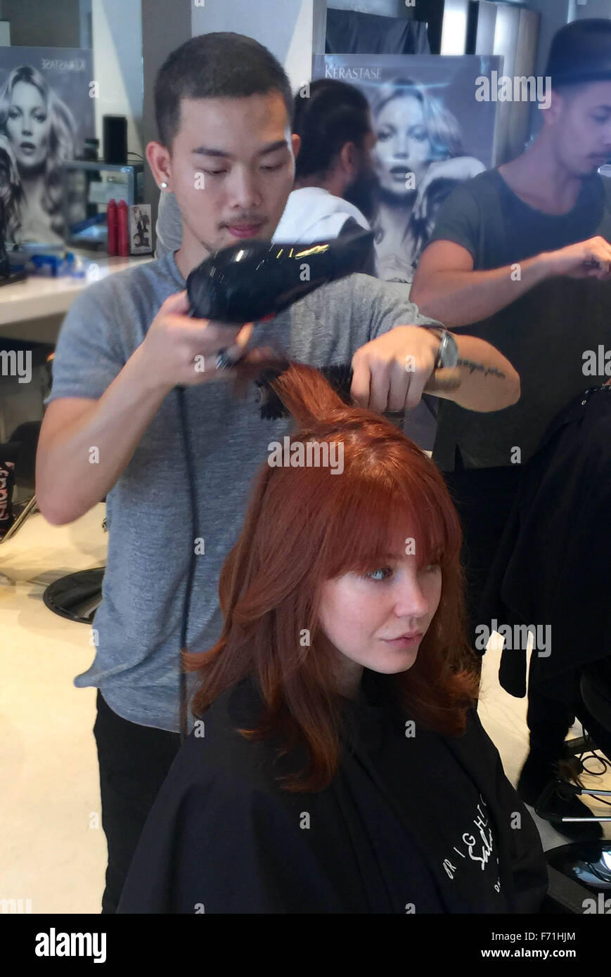 Maitland Ward at Brighton Salon in Beverly Hills for a new cut, style and color Featuring ...