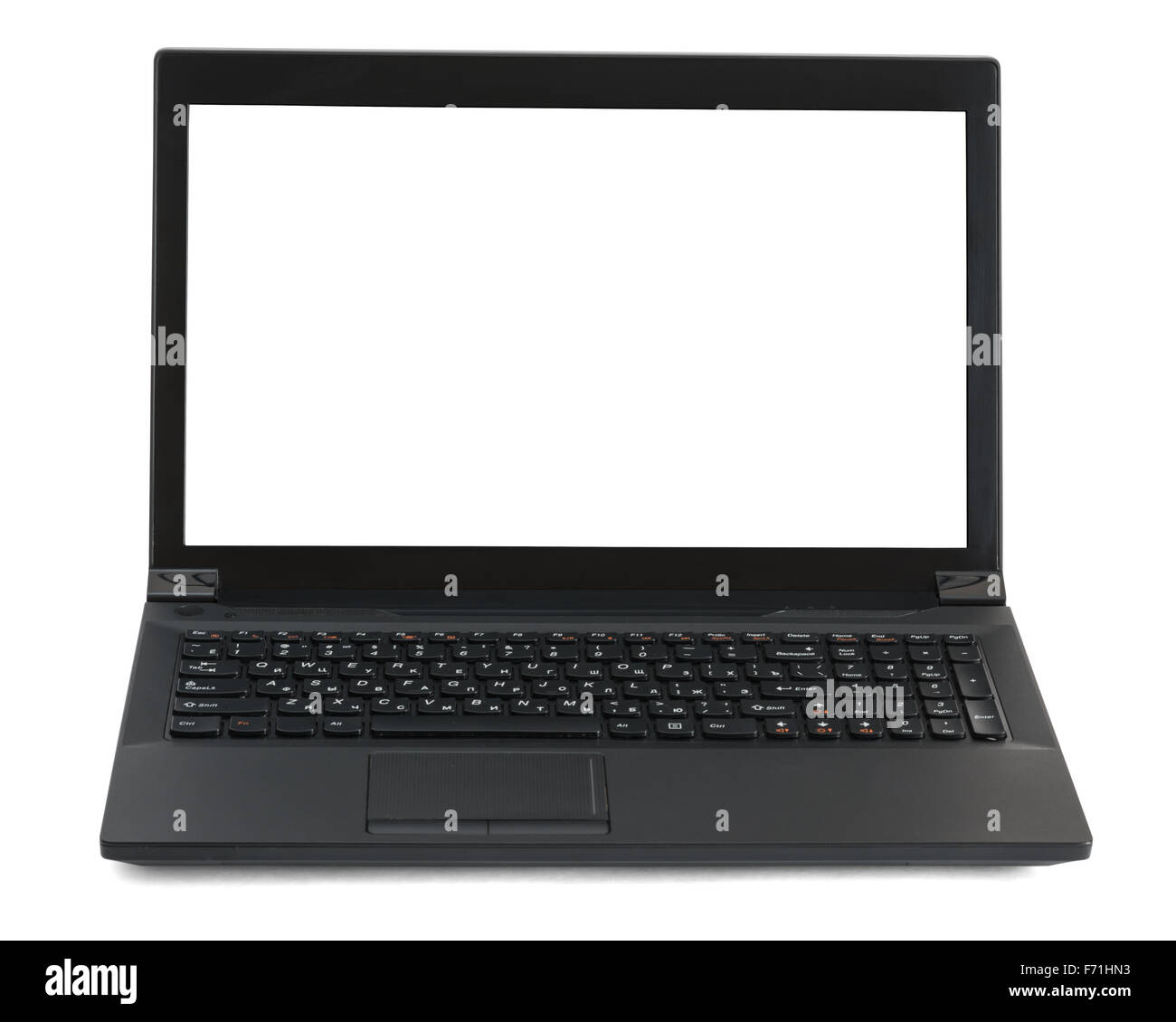 Laptop with blank screen Stock Photo - Alamy