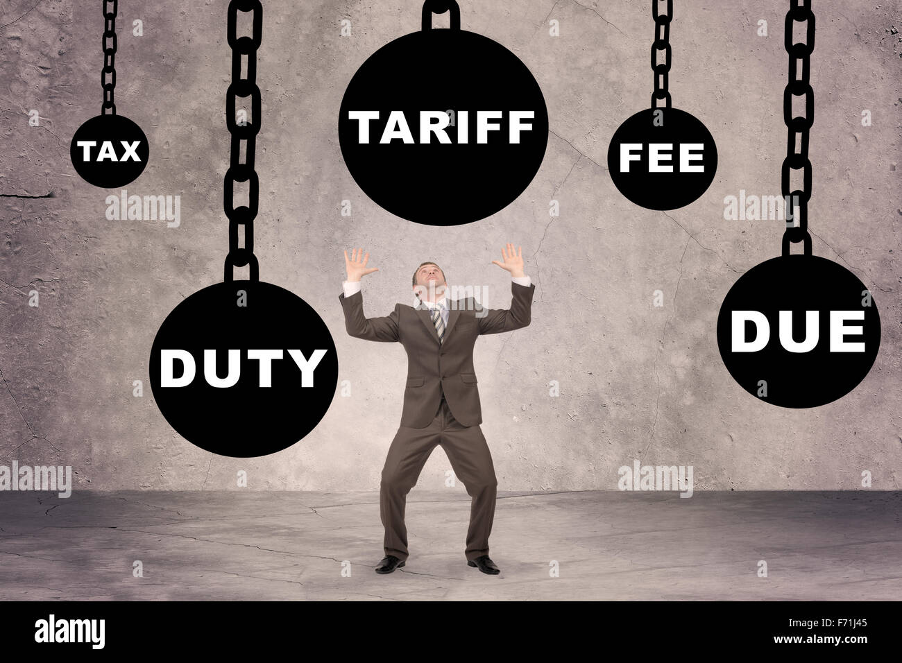 Man looking up on words Stock Photo - Alamy