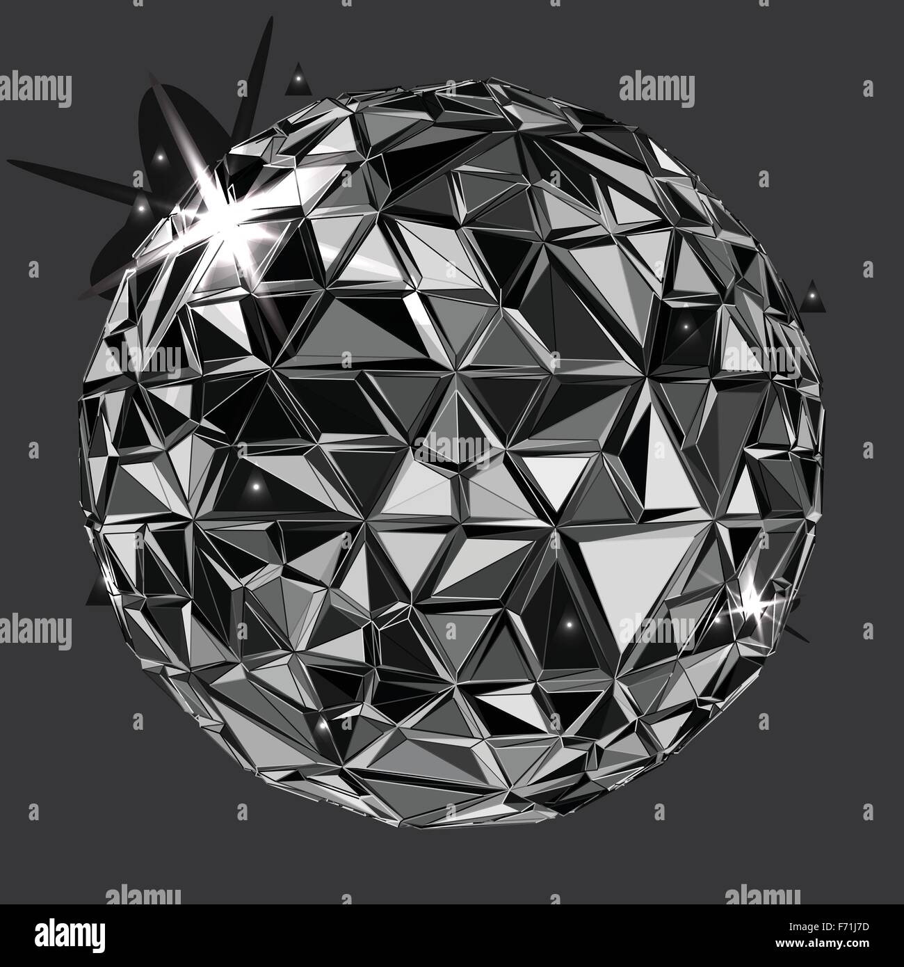 Geometric Black polygonal ball Stock Vector Image & Art - Alamy