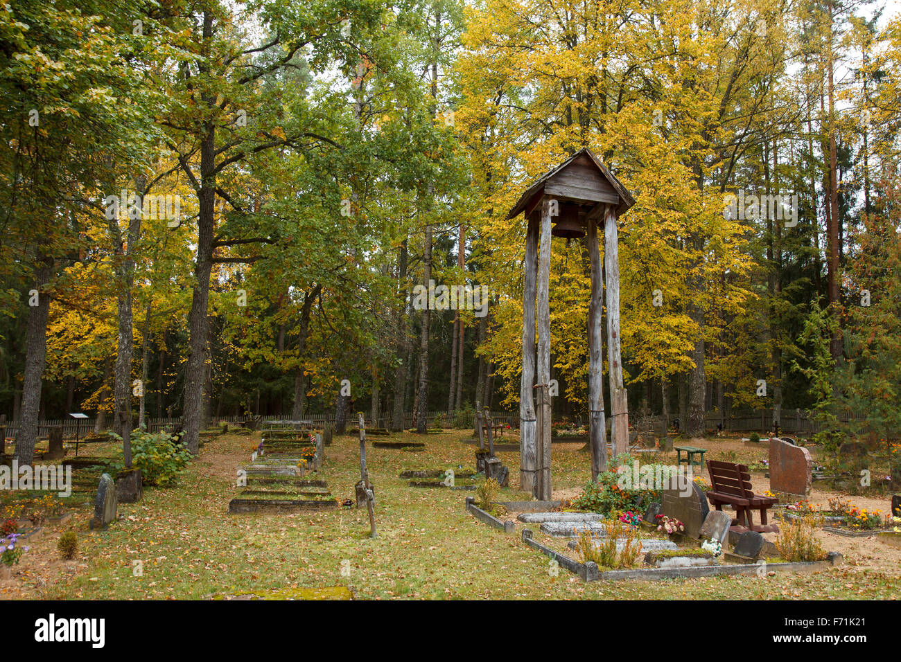 Autumn in graveyard Stock Photo - Alamy
