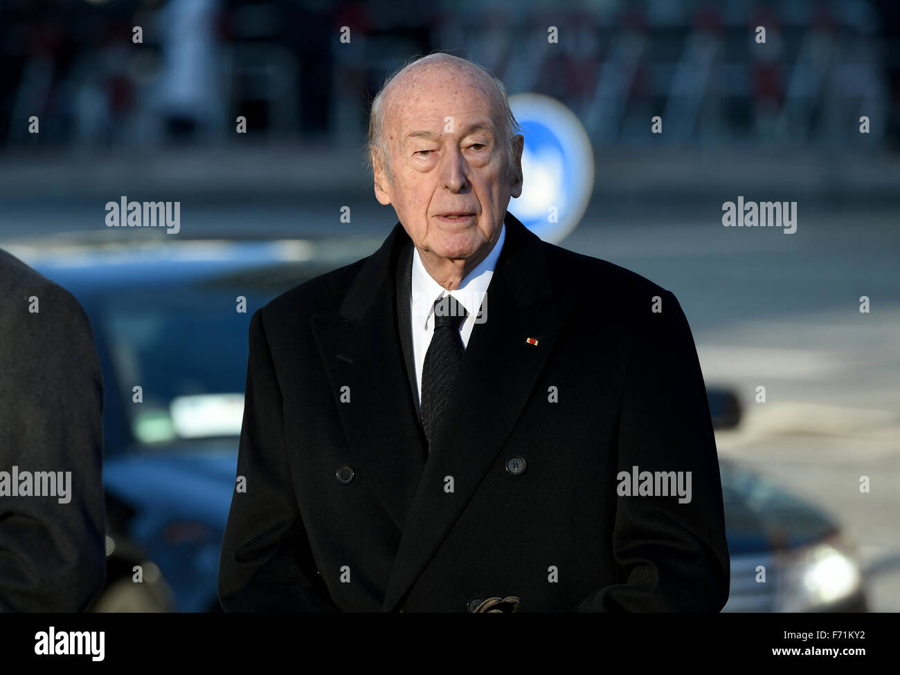 Former French president Valery Giscard d'Estaing arrives for the state ...