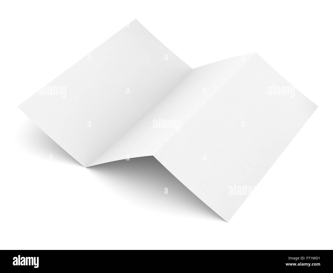 Open empty paper booklet on white Stock Photo - Alamy