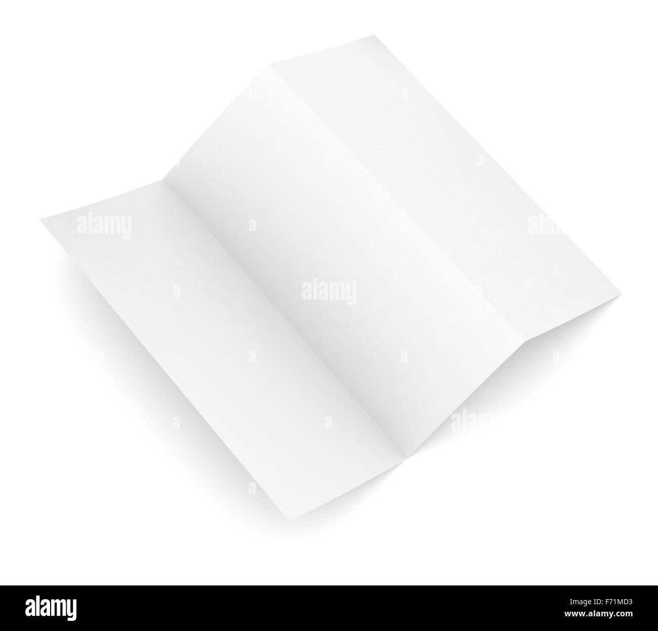Open blank paper booklet on white Stock Photo - Alamy