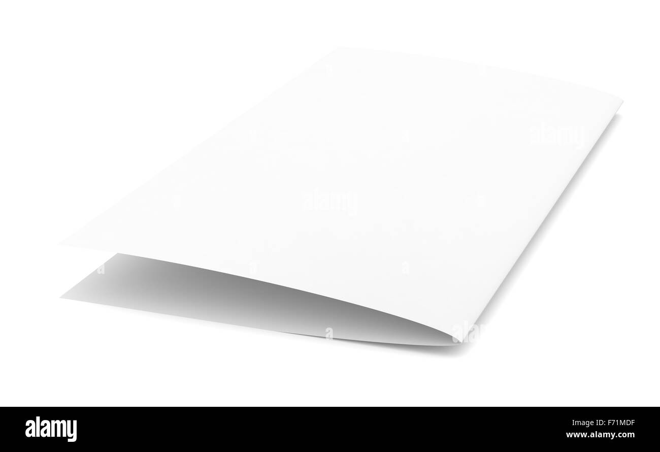 Empty paper brochure, side view Stock Photo - Alamy