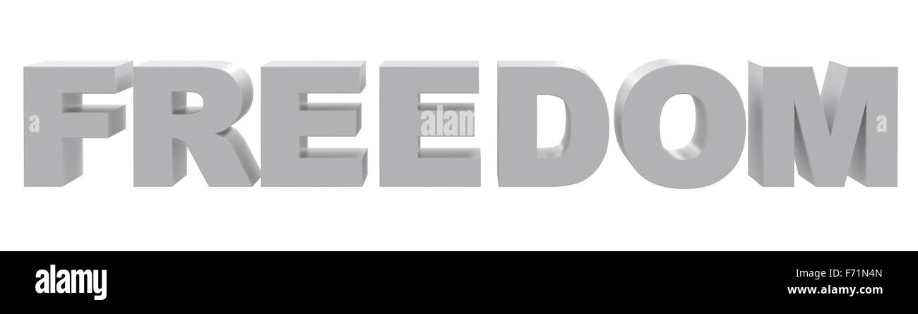 Word freedom on white Stock Photo - Alamy