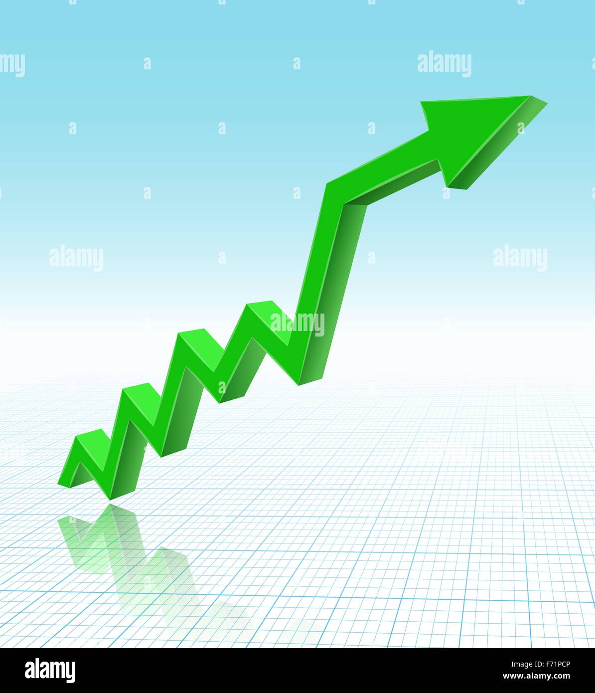 vector image of green graph arrow. Transparency effects used ...