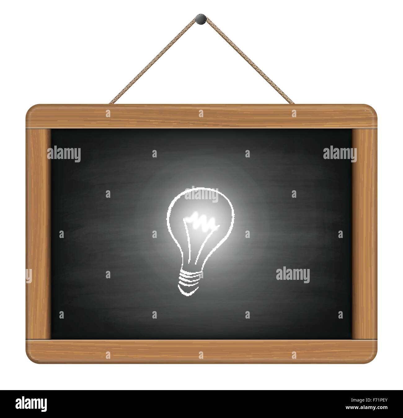vector image of blackboard with light bulb Stock Vector Image & Art - Alamy